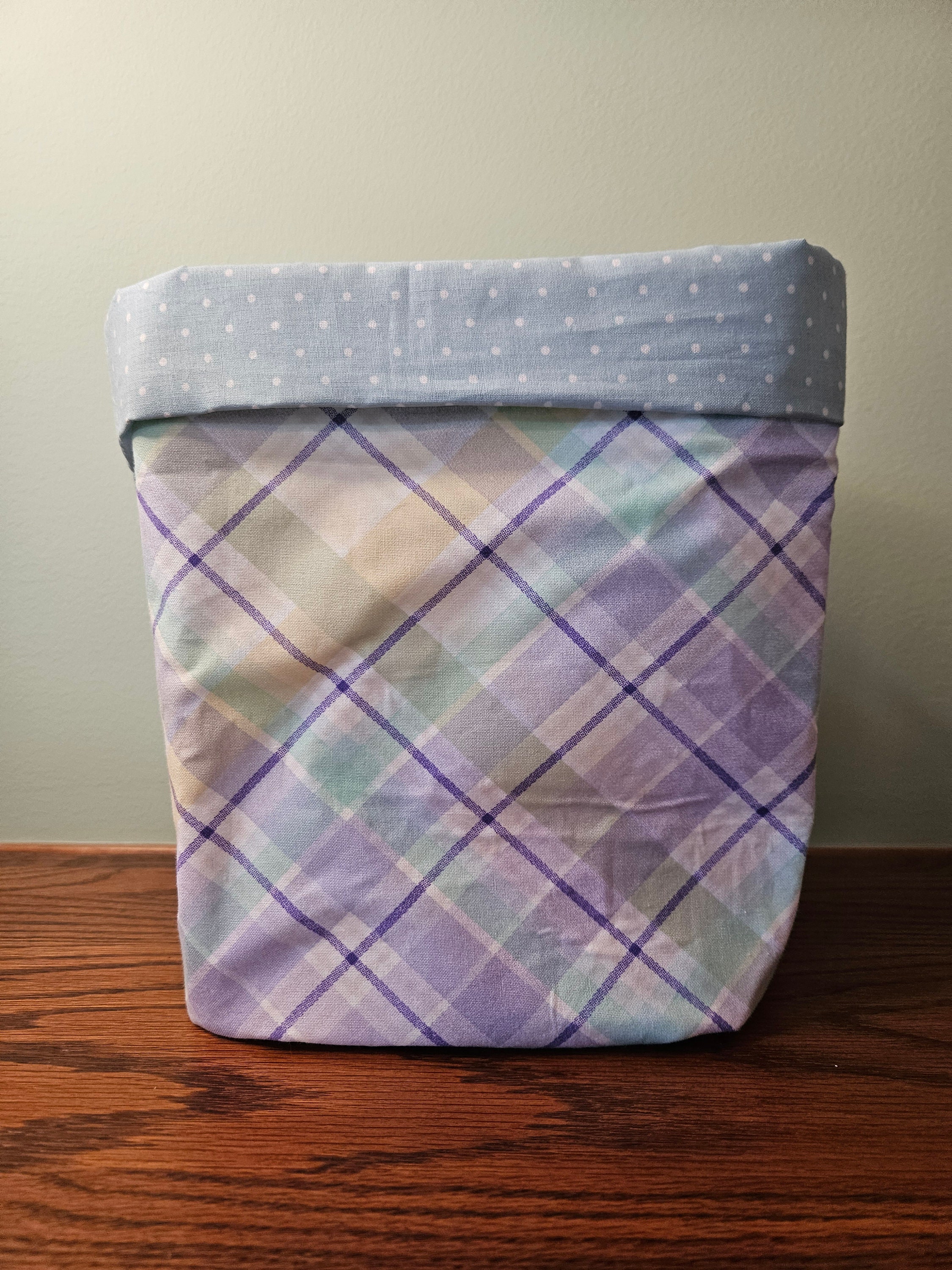 Small Reversible Fabric Basket in Variety of Colorful Prints Handmade ...