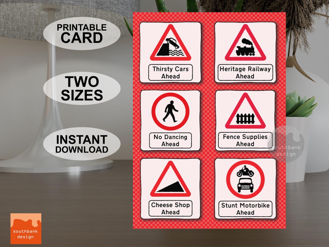 Instantly Printable A5 and 5x7 Inch Celebration Card, Fun Car Driving ...