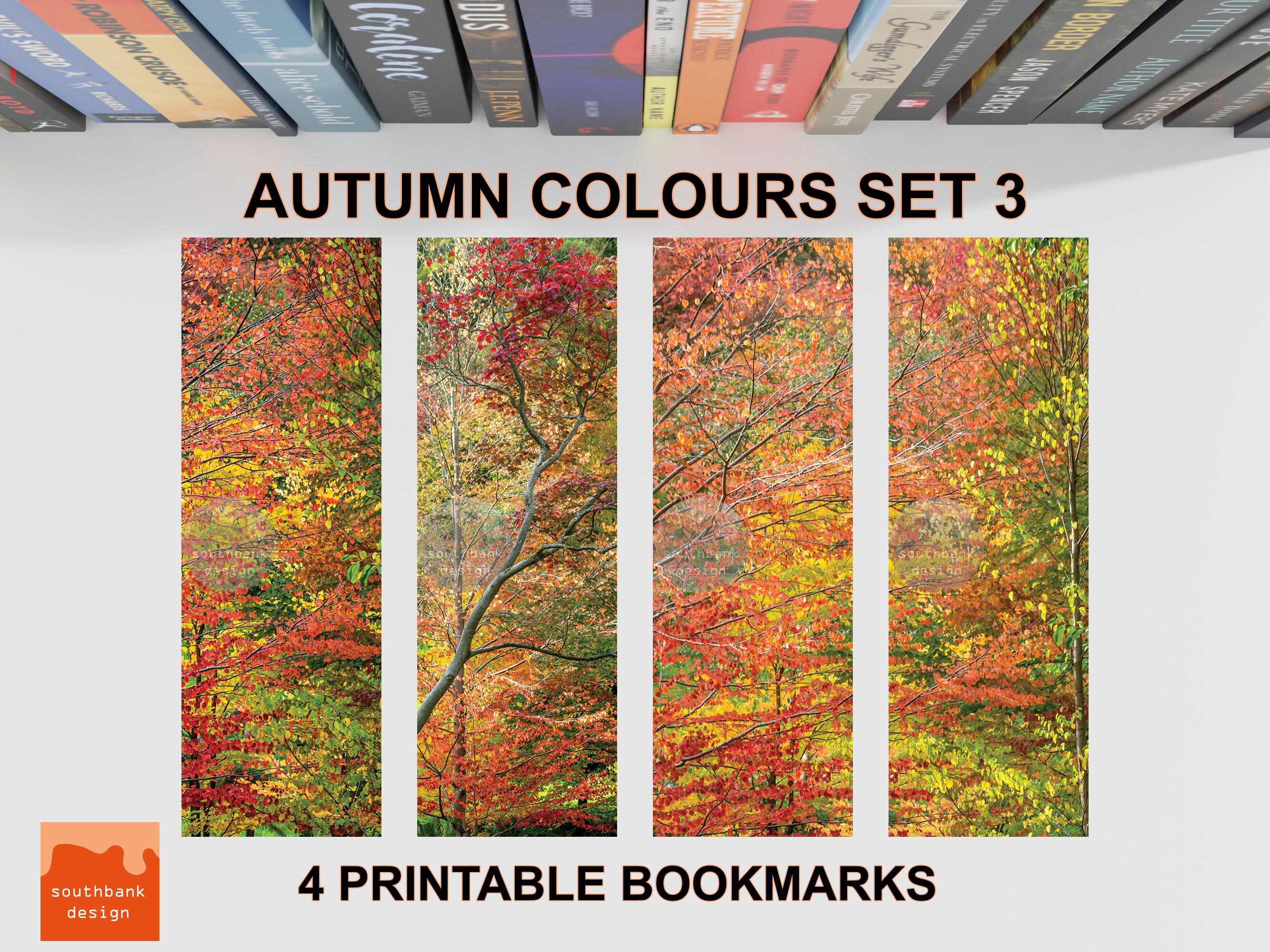 Printable Bookmarks With Autumn Theme. 4 Woodland Foliage Fall Images ...