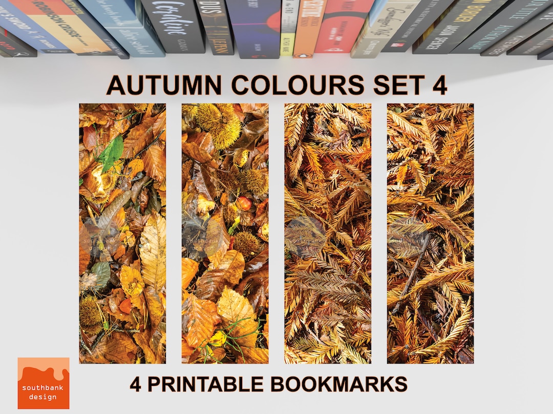 Printable Bookmarks With Autumn Theme. 4 Woodland Foliage Fall Images ...