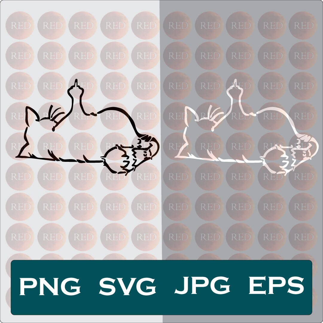 Cat Middle Finger Svg, Middle Finger Png, Cat Flipping off Svg, Crazy ...