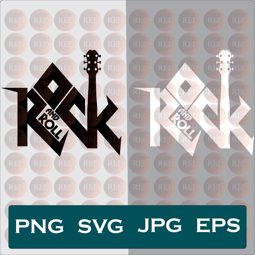 Rock and Roll Guitar Svg, Rock Roll Svg, Rock and Roll Shirt Svg ...