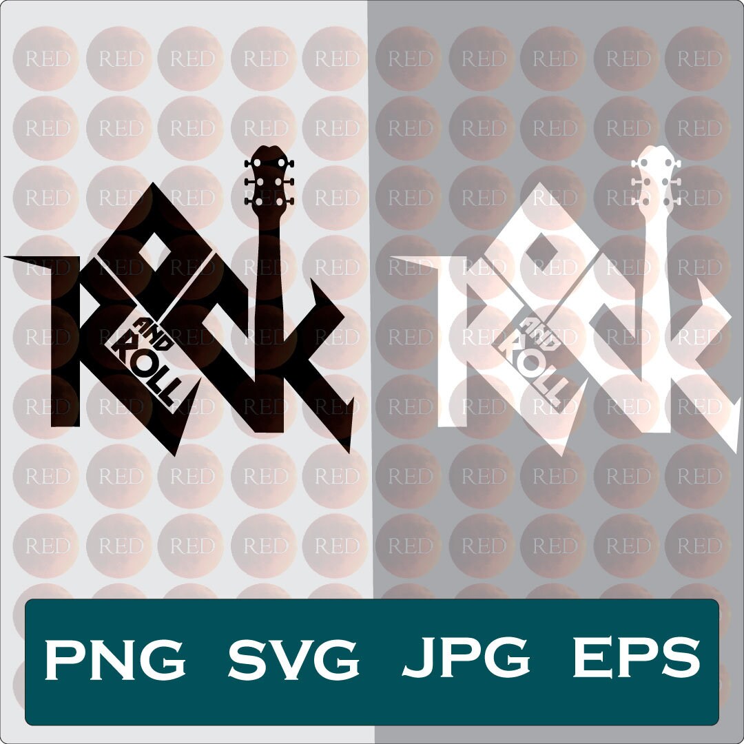 Rock and Roll Guitar Svg, Rock Roll Svg, Rock and Roll Shirt Svg ...
