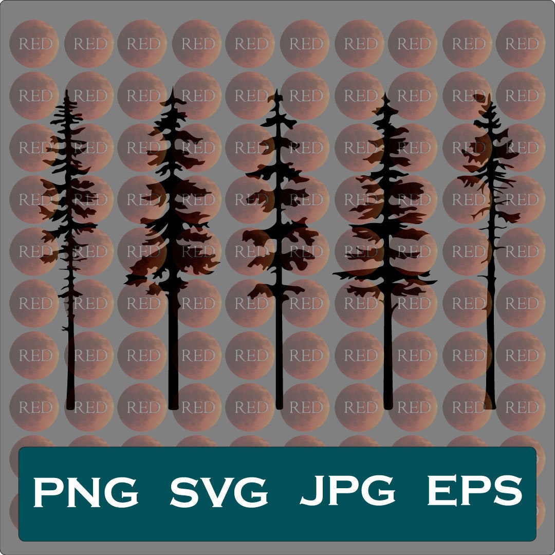 Árbol SVG Silueta de árbol SVG Pinos SVG Descarga digital - Etsy México