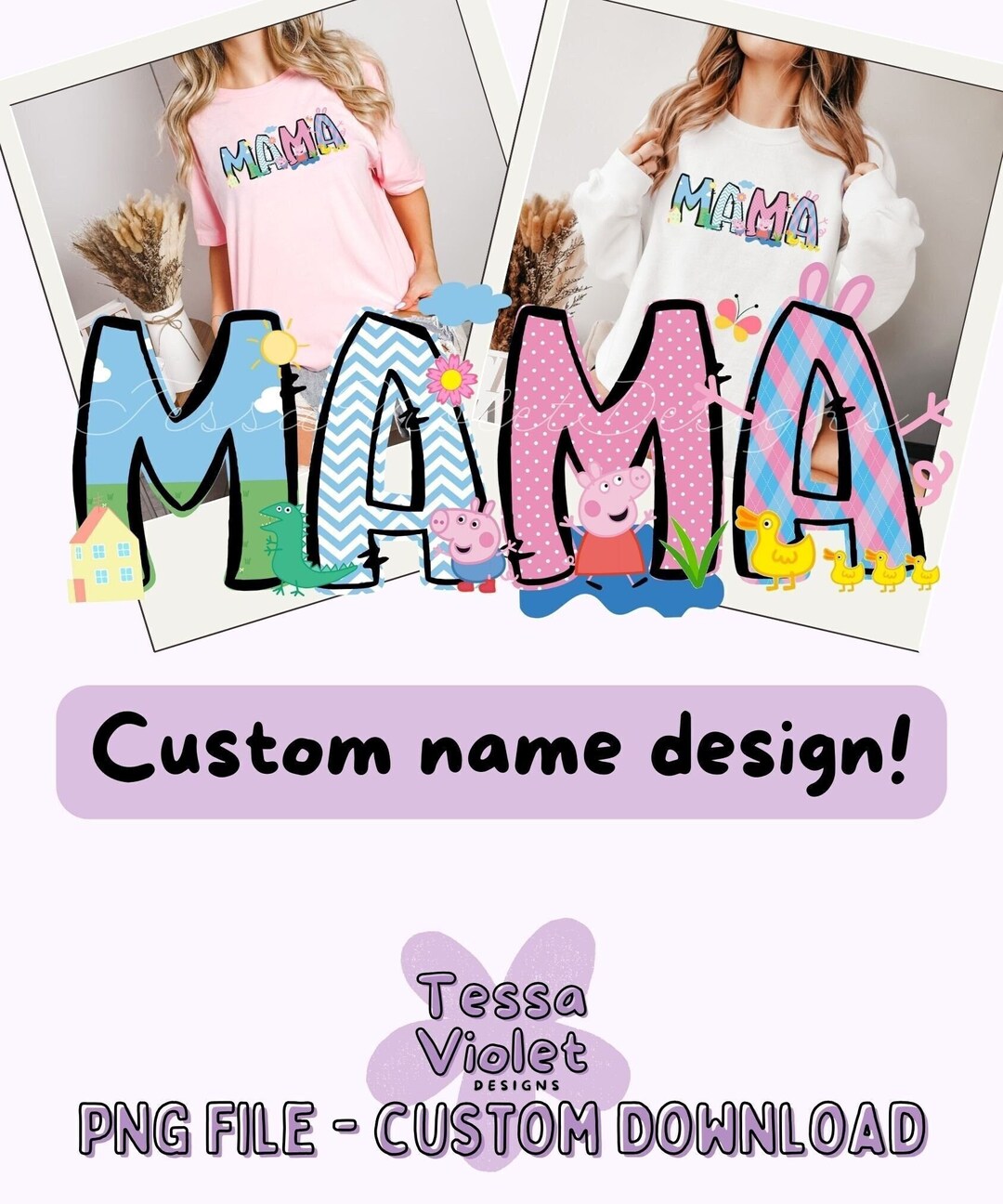 Custom Peppa Font Designs PNG - Etsy