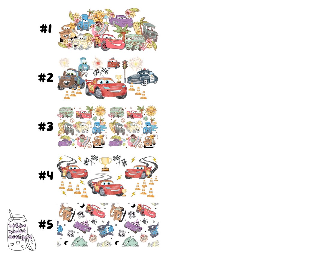 Cars 2 of 2 Single Sublimation Print, Multiple Sizes Ready to Press Not ...