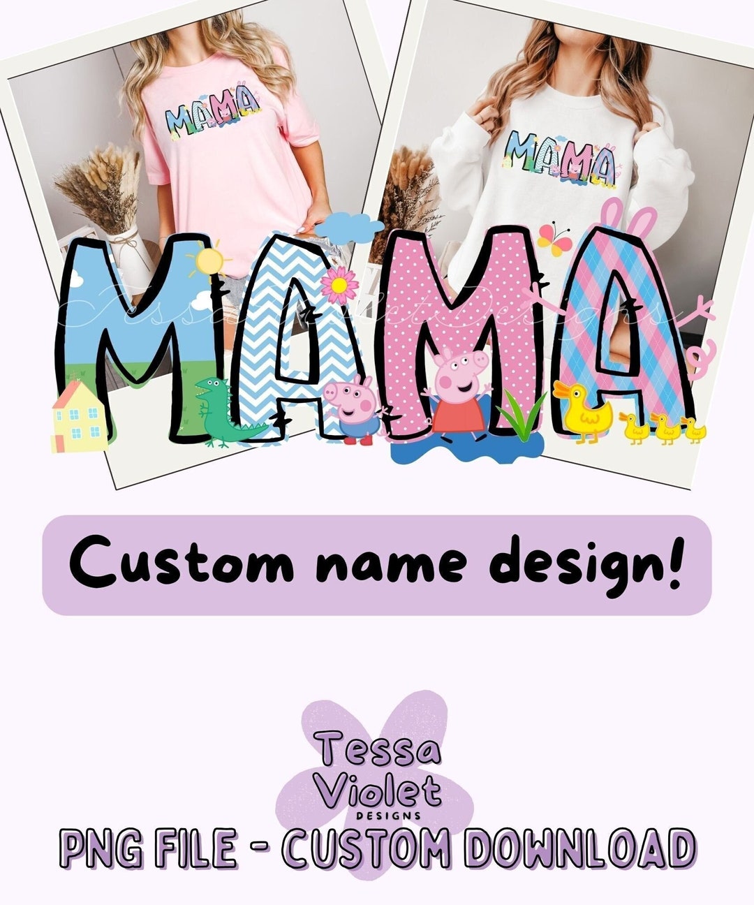 Custom Peppa Font Designs PNG - Etsy