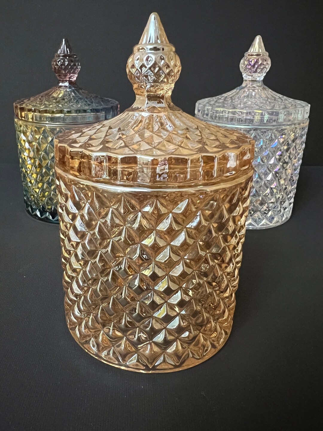 2 Pk Geometric Candle Jars ( 10 Oz Each ) - Etsy UK
