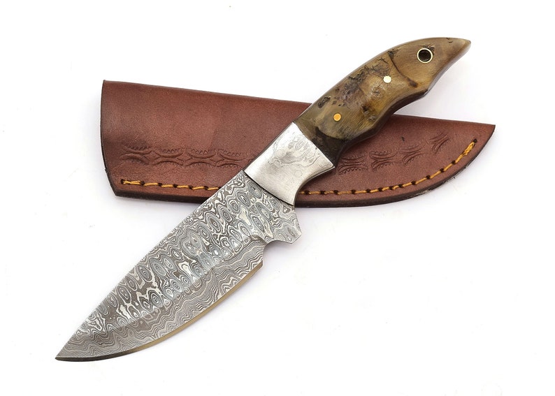 Handmade RAM Knife Ash-wood Handle With Leather Sheath - Etsy