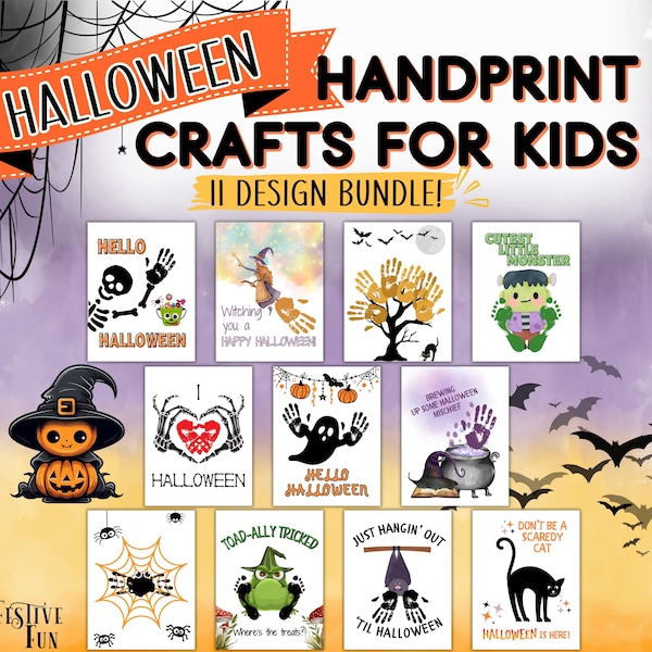 Halloween Handprint Printable - Etsy