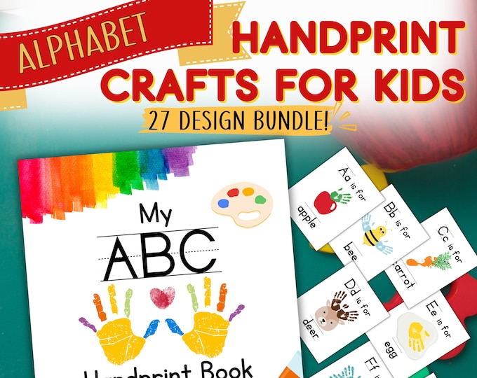 DIY Alphabet Handprint Book, Alphabet Handprint Craft, Preschool ...