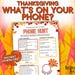 Thanksgiving What's on Your Phone Scavenger Hunt Game, Fun Easy ...