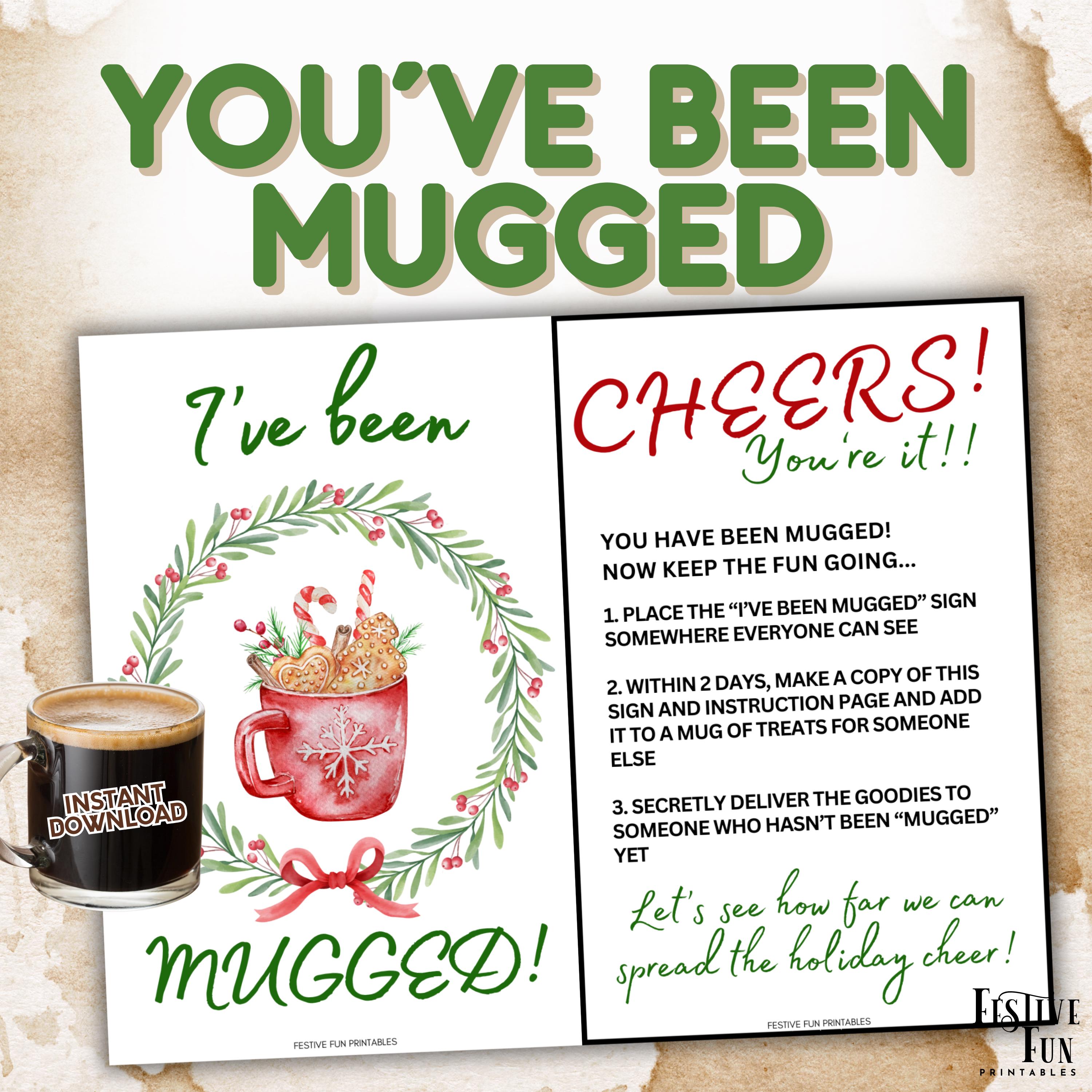 You've Been Mugged Holiday Cheer Printable Game, Surprise Coworker ...