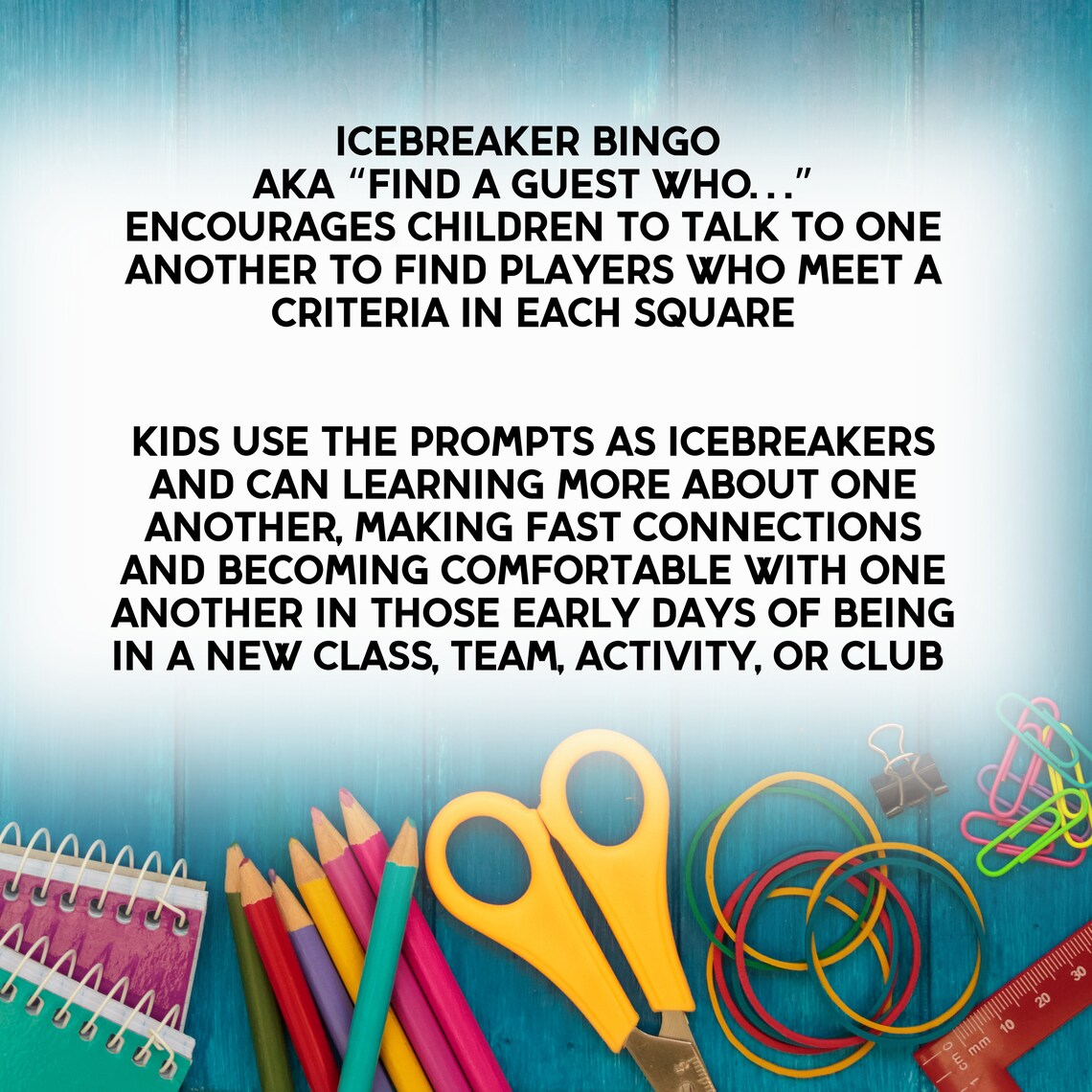Children's Find a Person Who Icebreaker Bingo Game, Kids Social Human ...
