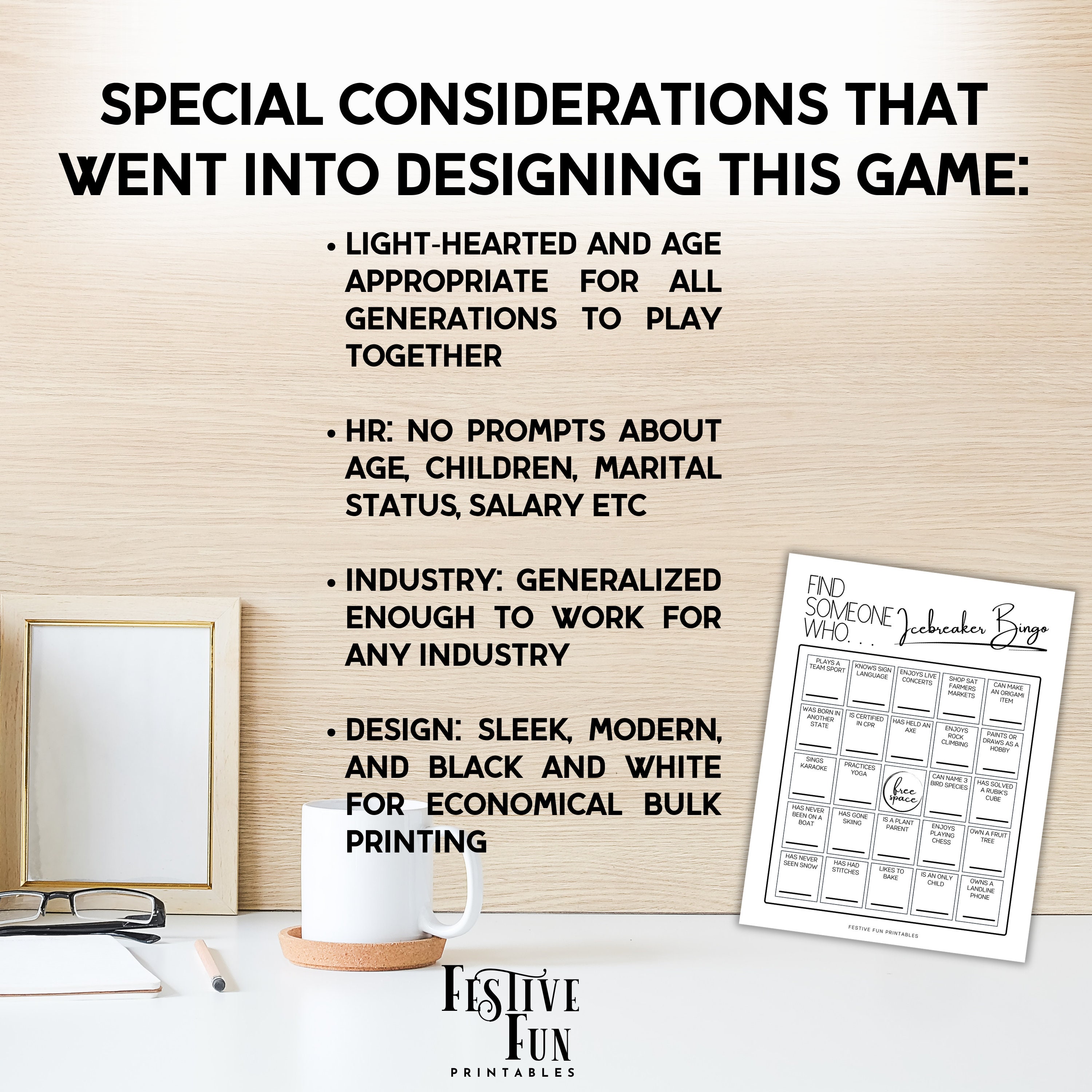 Find Someone Who Icebreaker Bingo, Mix and Mingle Conversation Starter ...