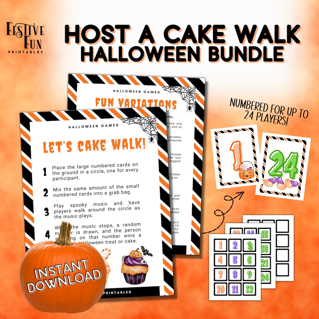 Halloween Cake Walk Game With Instructions Numbers (Download Now) - Etsy