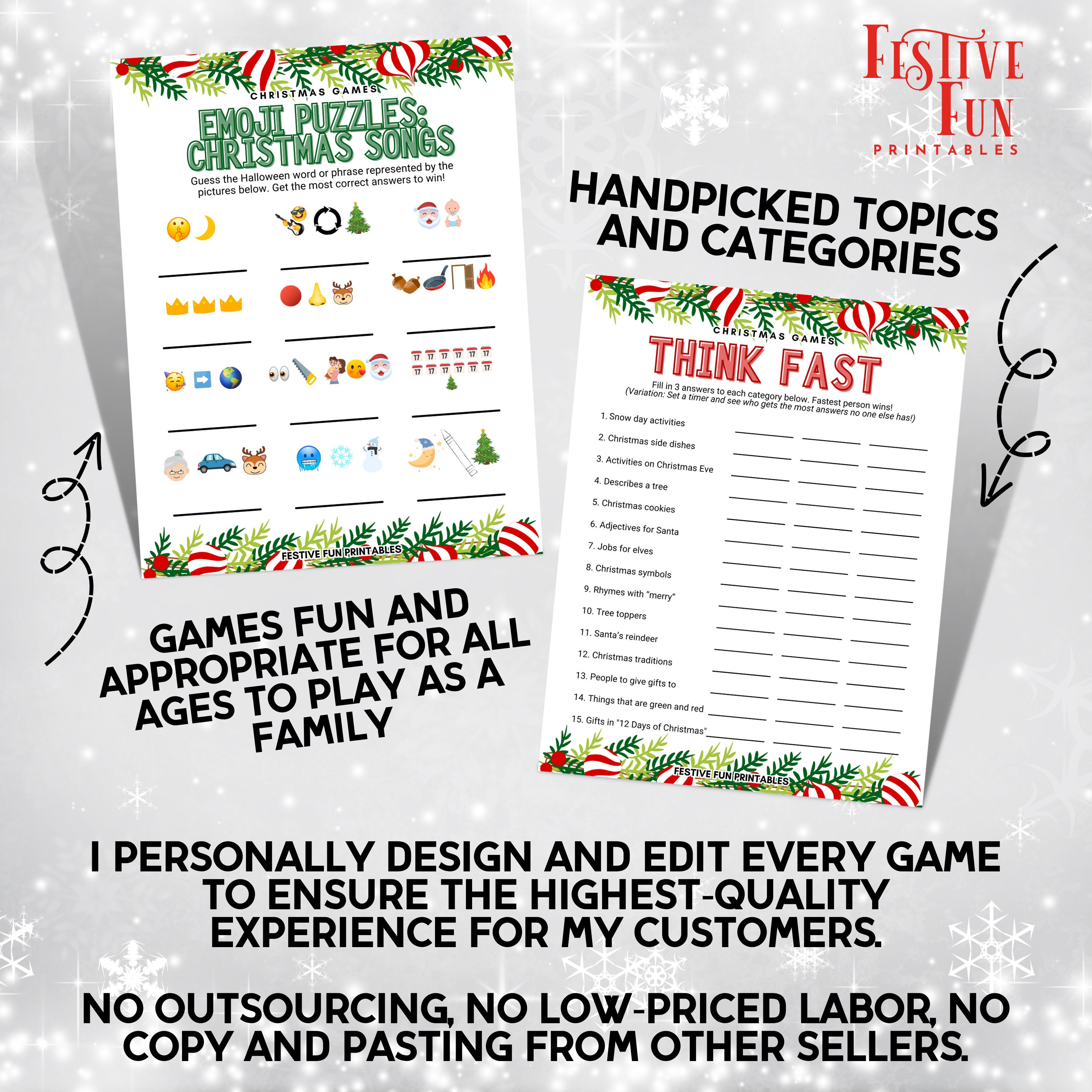 Mega Christmas Game Printable Bundle, Festive Holiday Party Activities ...