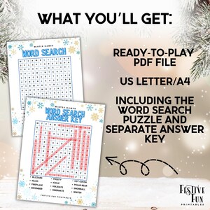 Winter Word Search Puzzle Printable Game, Non-religious Instant ...