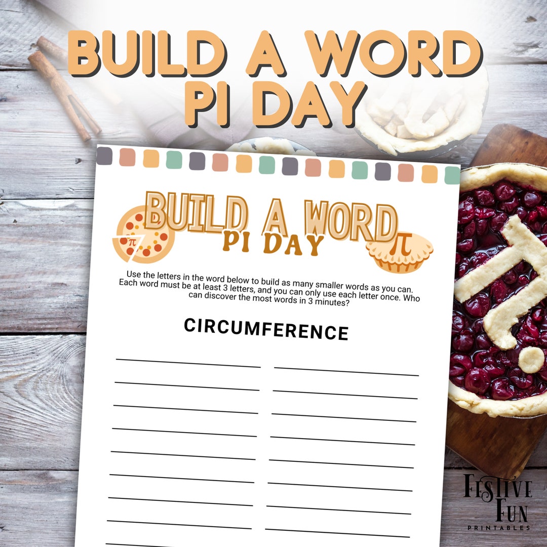 Pi Day Build a Word, March 14 Printable Game for Math and Science Fun ...