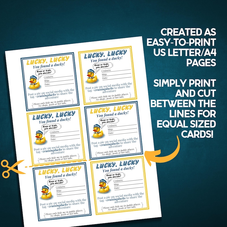 Cruise Duck Tags, Printable Cruise Ship Rubber Duck Hiding Game ...