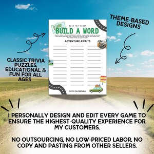 Road Trip Word Formation Game, Build A Word Search Challenge, Summer ...