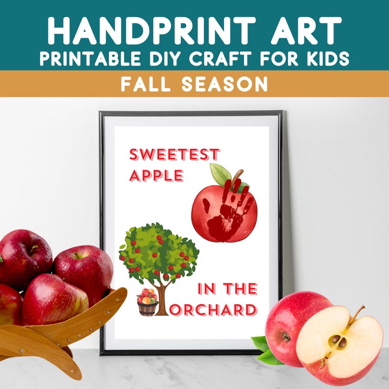 Sweetest Apple Fall Handprint Art for Kids, Cute Autumn Printable DIY ...