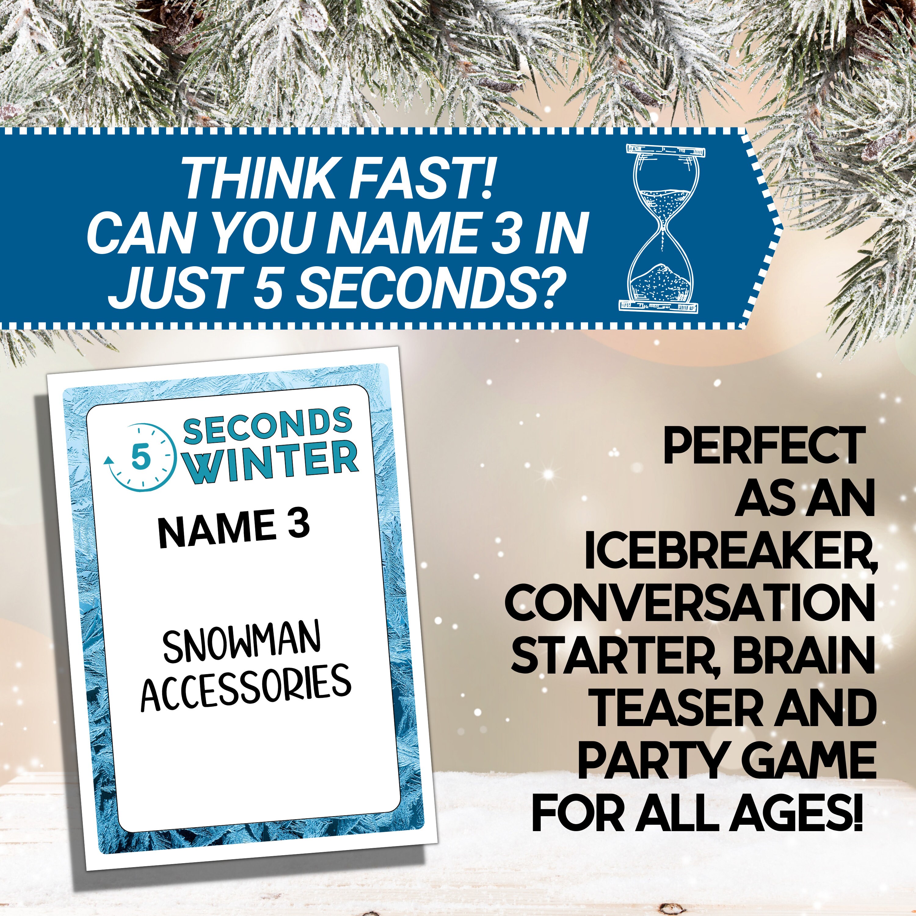 Winter 5 Second Game Printable, Non-holiday, Non-denominational Five ...