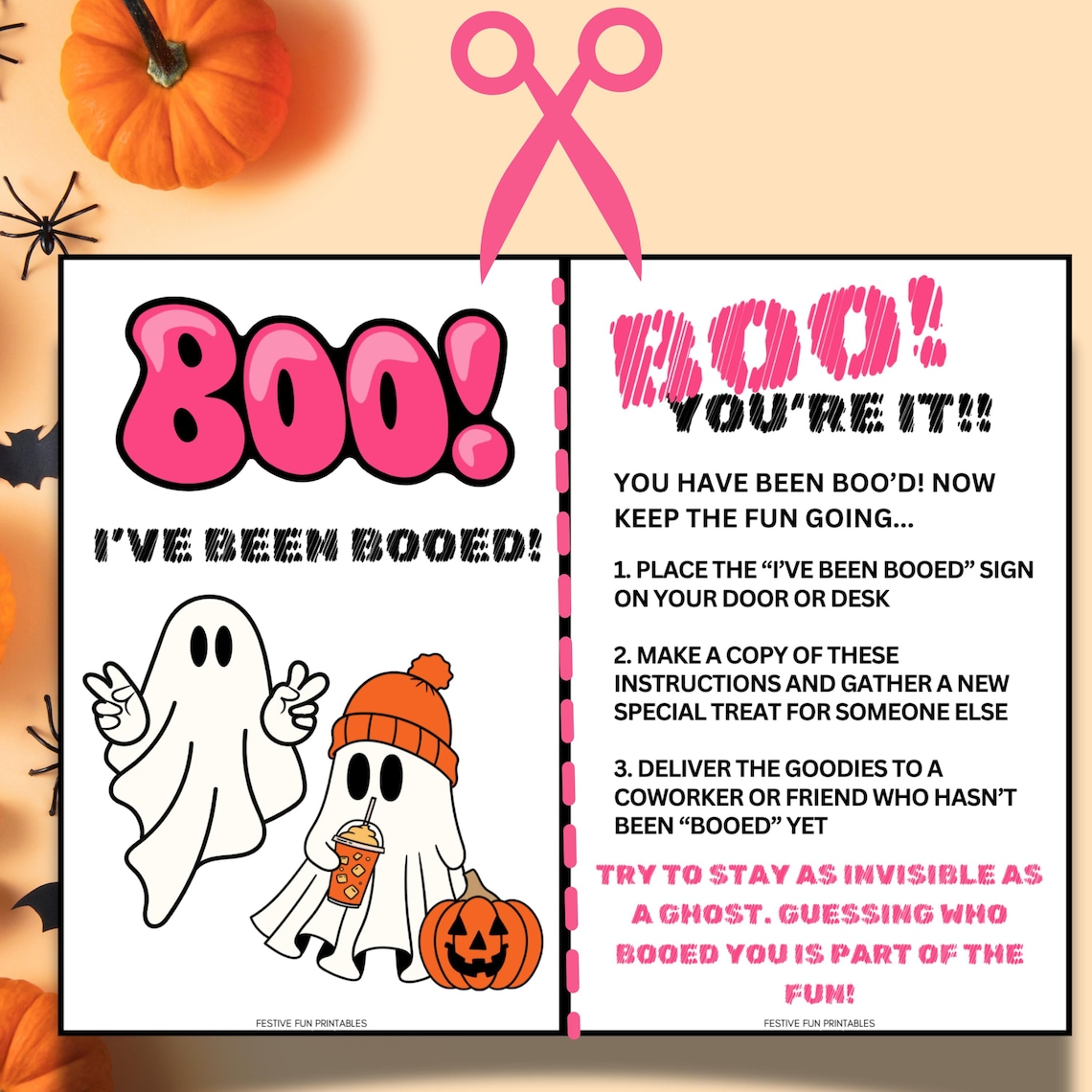 Boo Basket Printable Sign Bundle, Surprise Halloween Fall Gift Boxes ...