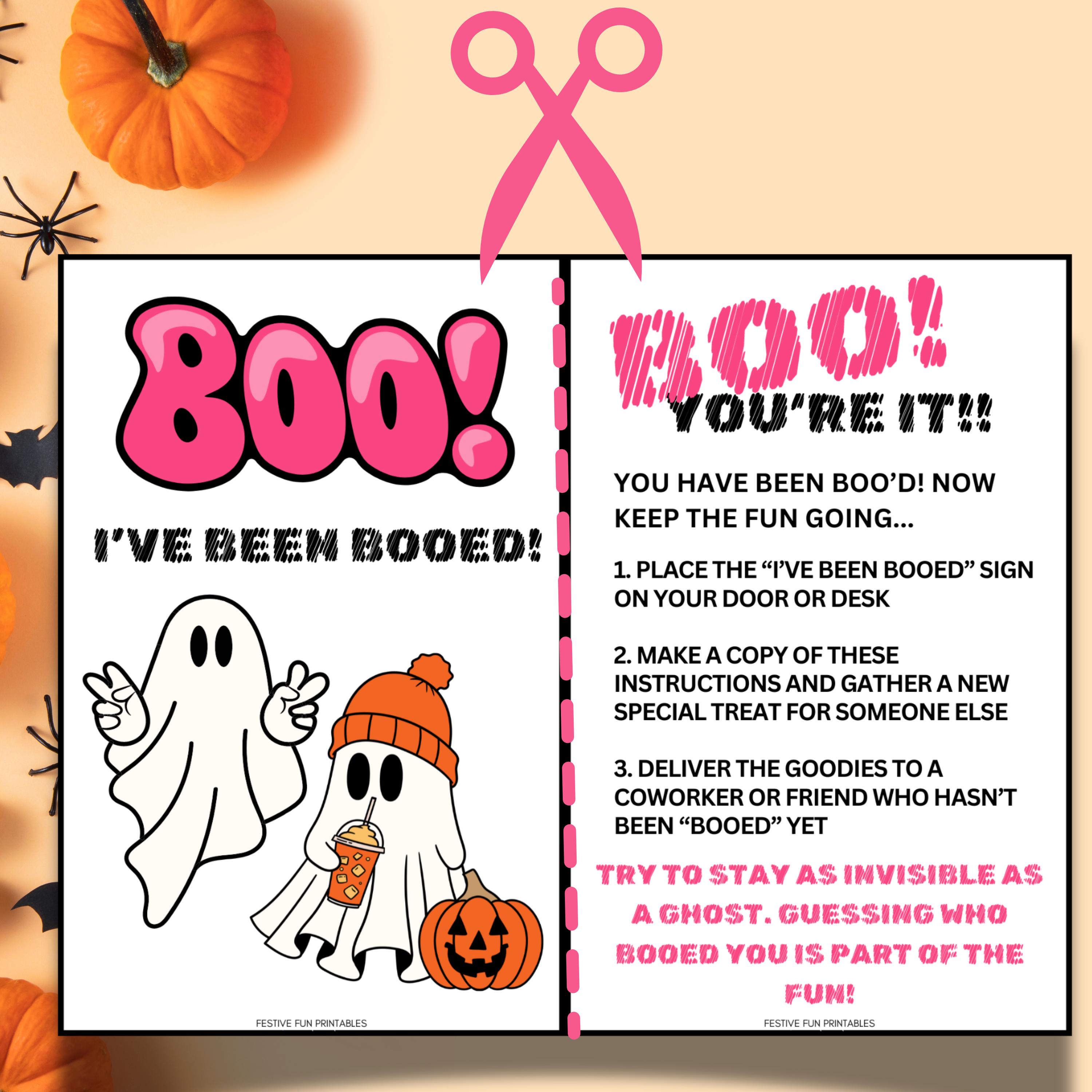 Boo Basket Printable Sign Bundle, Surprise Halloween Fall Gift Boxes ...