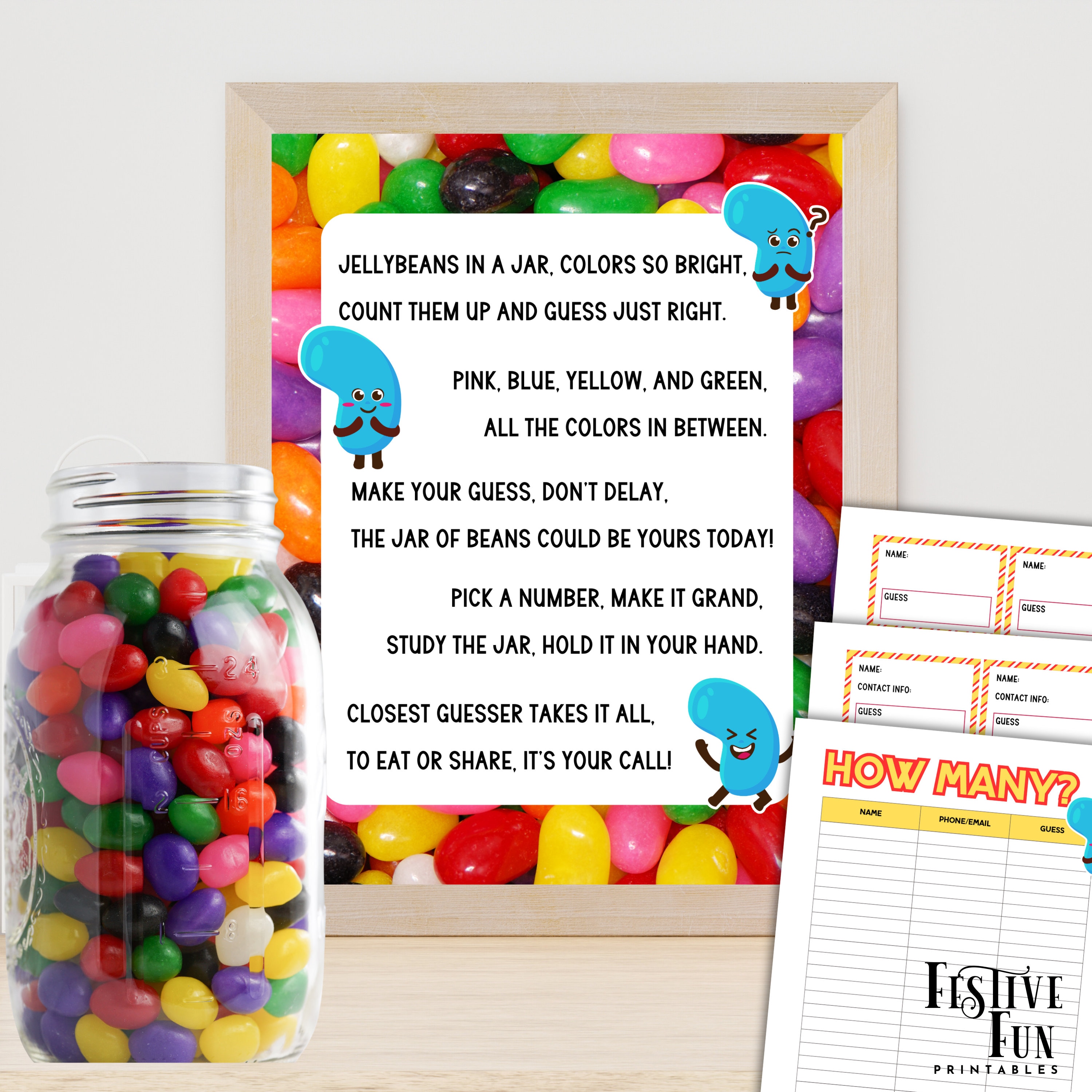 Guess How Many Jelly Beans Candy Guessing Game Set, Fun Back to School ...