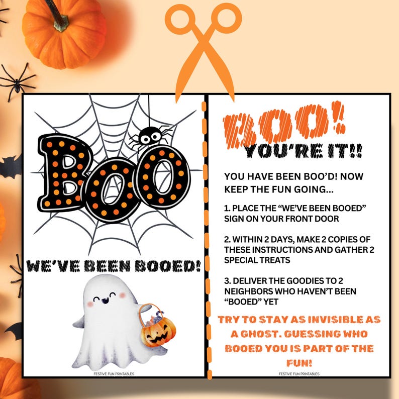 You've Been Booed Printable Boo Basket Game, Surprise Neighbor ...