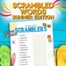 Summer Scrambled Words Printable Game, Vacation Word Game for Kids ...