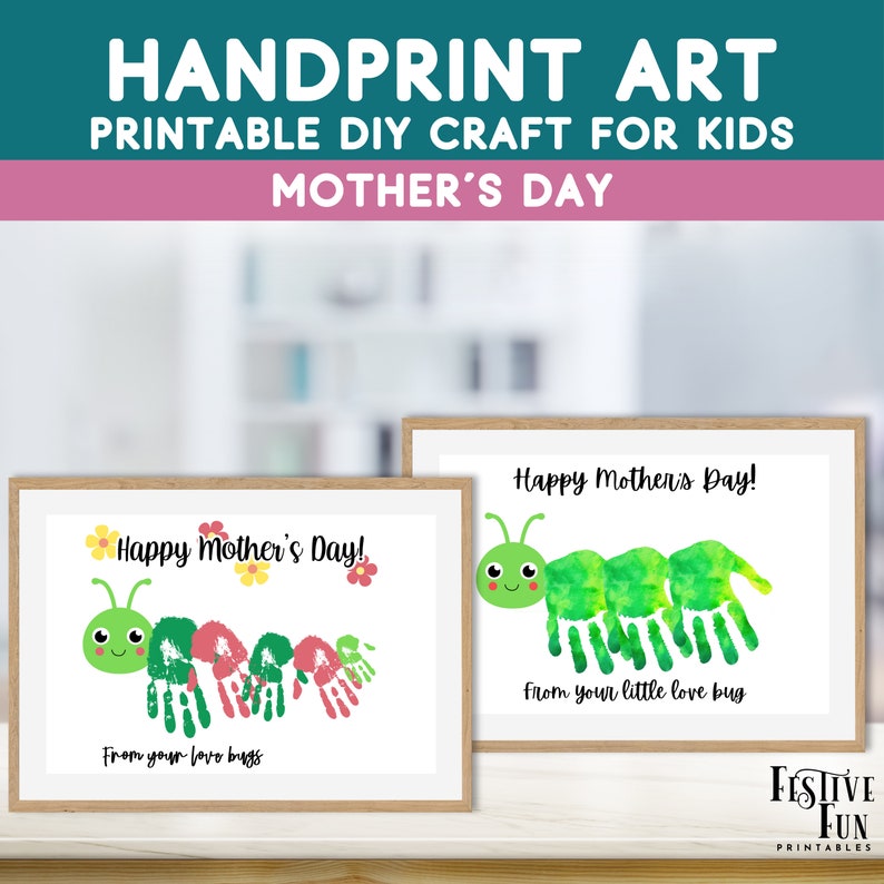 Love Bug Mother's Day Handprint From Siblings, Printable DIY ...