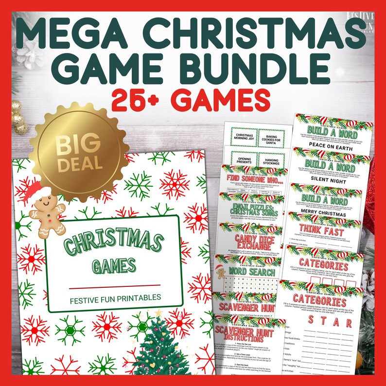 Mega Christmas Game Printable Bundle, Festive Holiday Party Activities ...