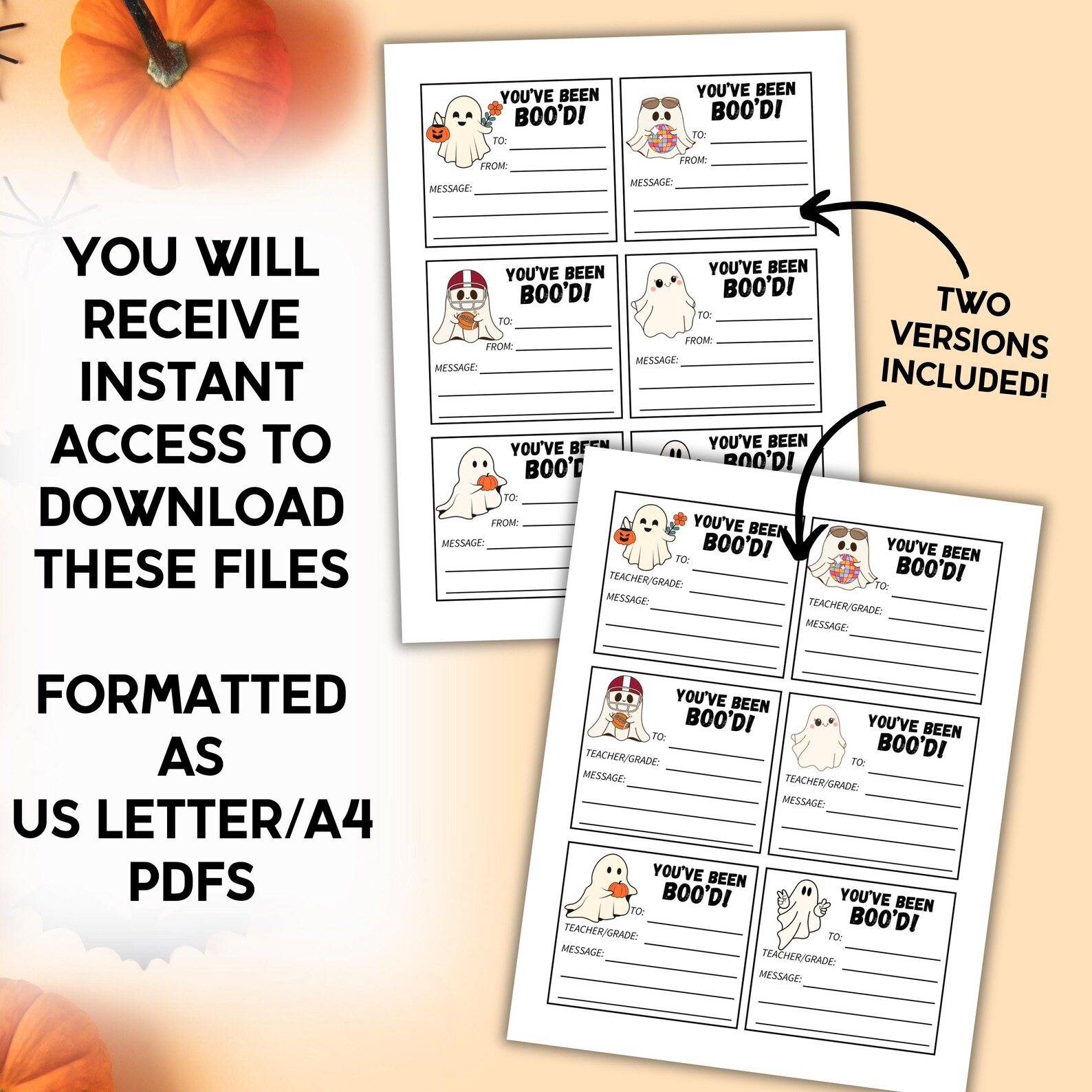 Boo Gram Treat Tags for School PTA or PTO Fundraiser, Printable Boo ...