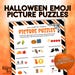 Halloween Emoji Picture Puzzles Game, October Fall Themed Icons and ...