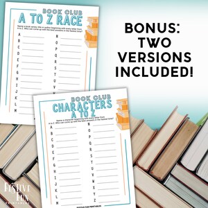 Book Club A to Z Race Game, 2 Versions Included for Literary Characters ...