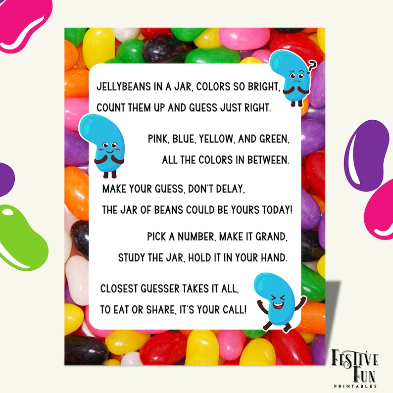 Guess How Many Jelly Beans Candy Guessing Game Set, Fun Back to School ...