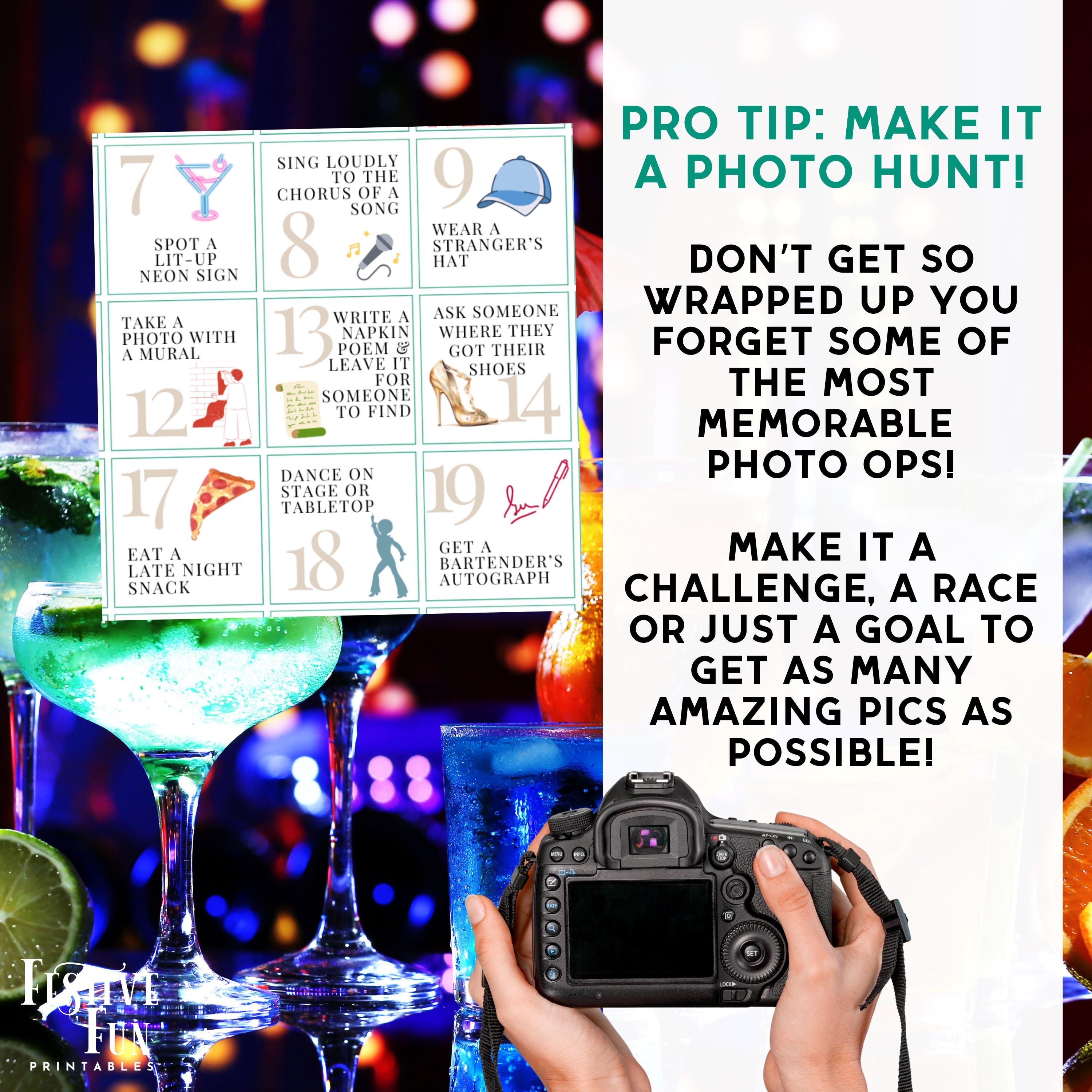 Ladies Night Bar Crawl Bingo, Women's Bar Scavenger Hunt Printable, Any ...