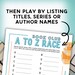 Book Club A to Z Race Game, 2 Versions Included for Literary Characters ...