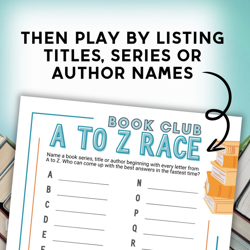 Book Club A to Z Race Game, 2 Versions Included for Literary Characters ...
