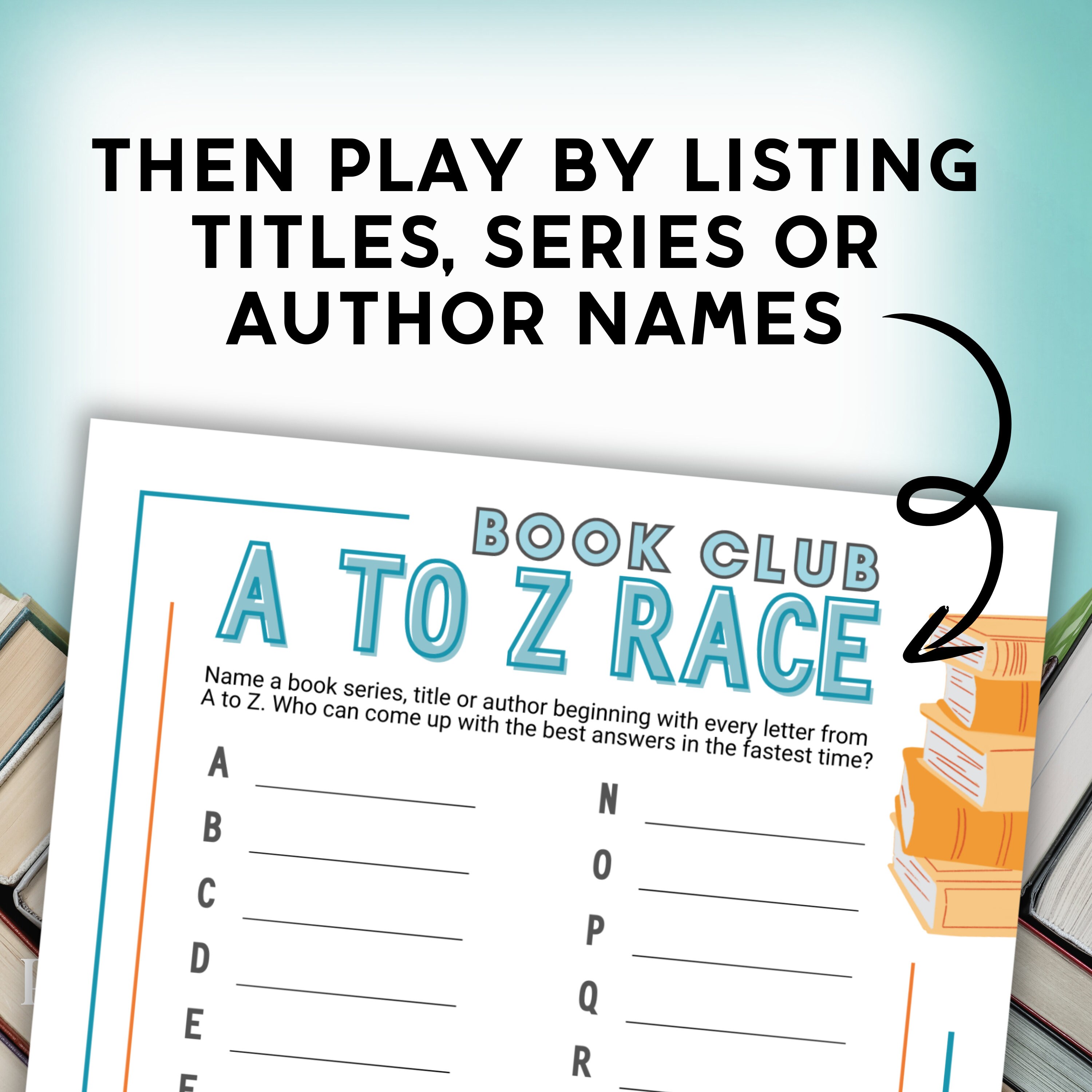 Book Club A to Z Race Game, 2 Versions Included for Literary Characters ...
