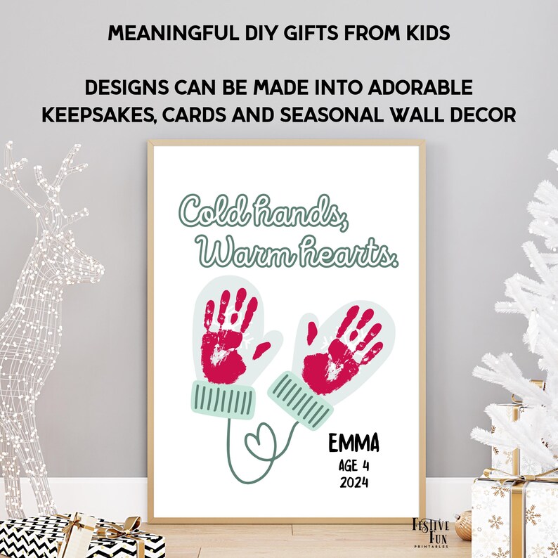 Cold Hands Warm Hearts Handprint Craft for Kids, Cute Printable Winter ...