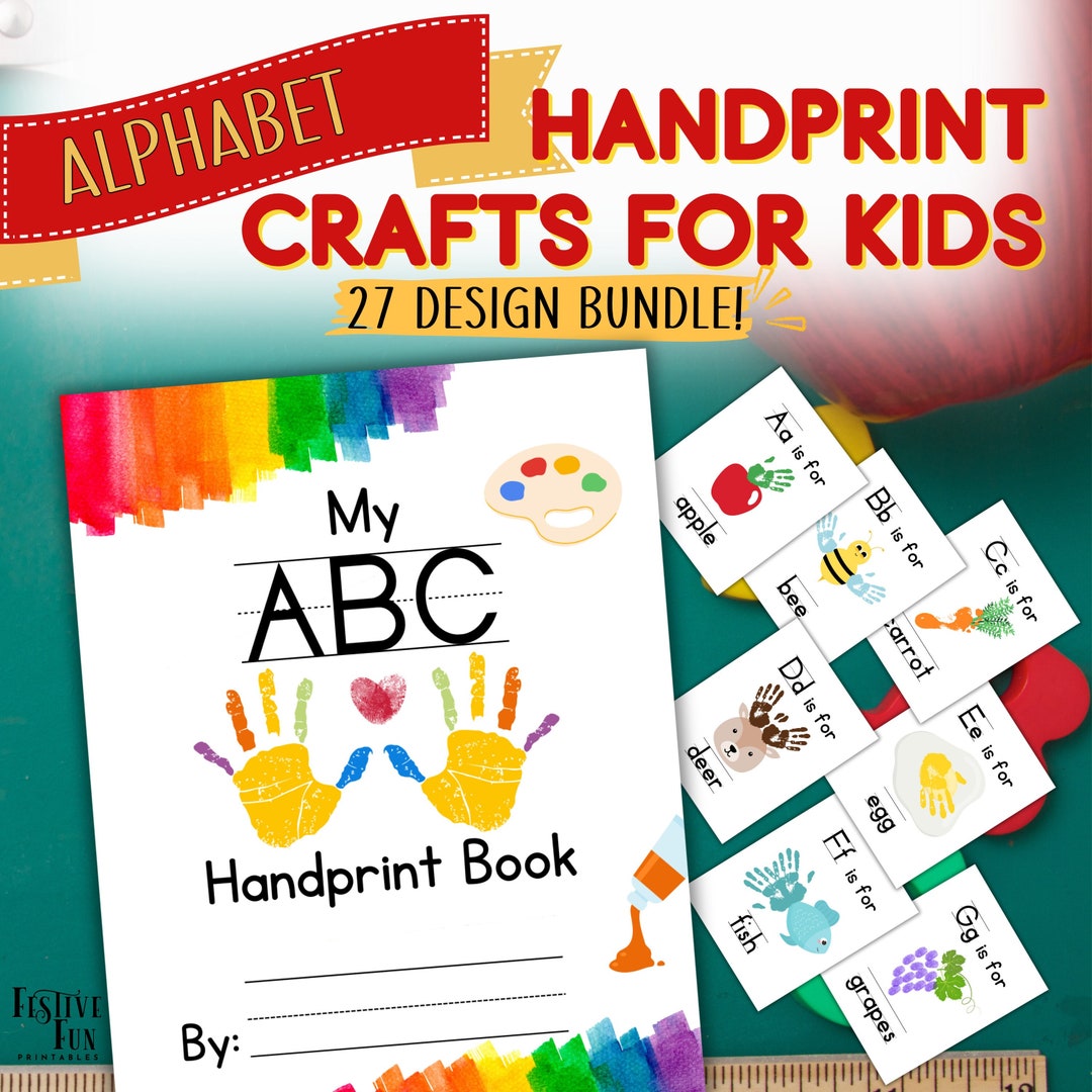 My First ABC Handprint Art Alphabet Book, Printable Finger Painting ...