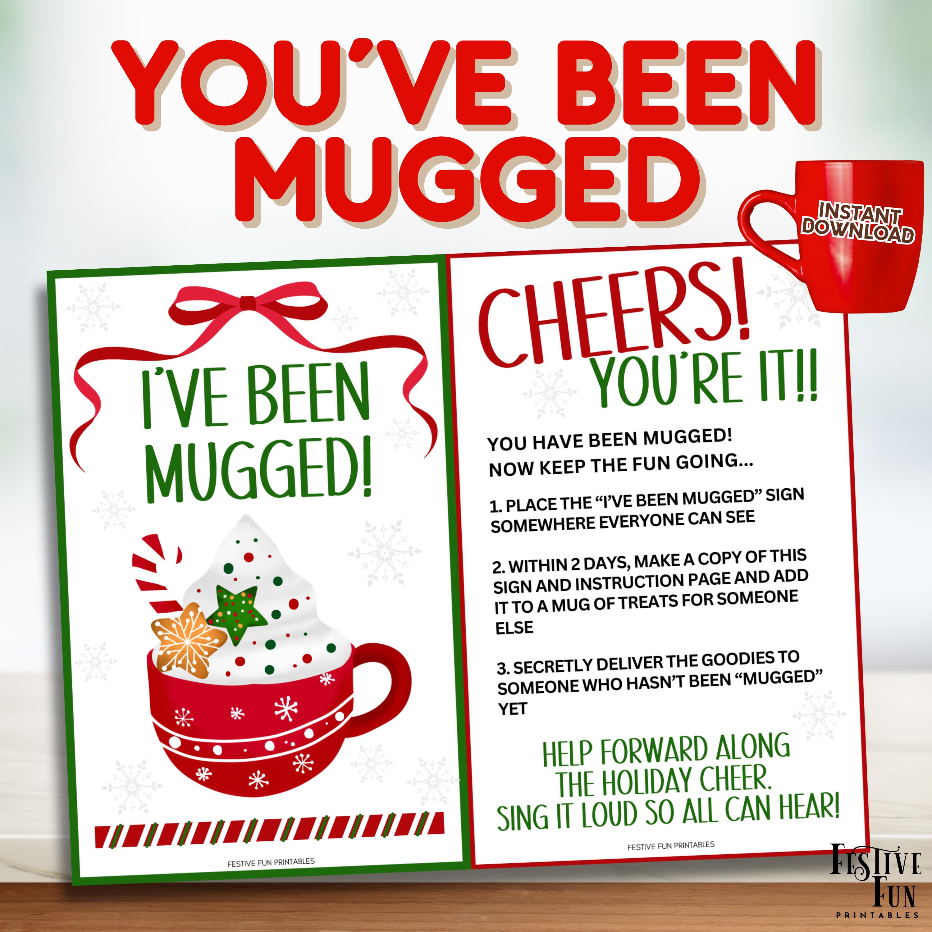 You've Been Mugged Modern Hug in a Mug Printable Game, Secret Santa ...