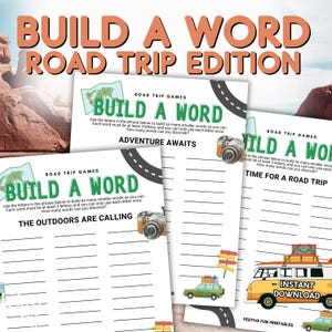 Road Trip Word Formation Game, Build A Word Search Challenge, Summer ...
