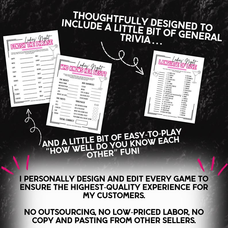 Ladies Night Games Bundle, 6 Girls Night Out Activities, Printable ...