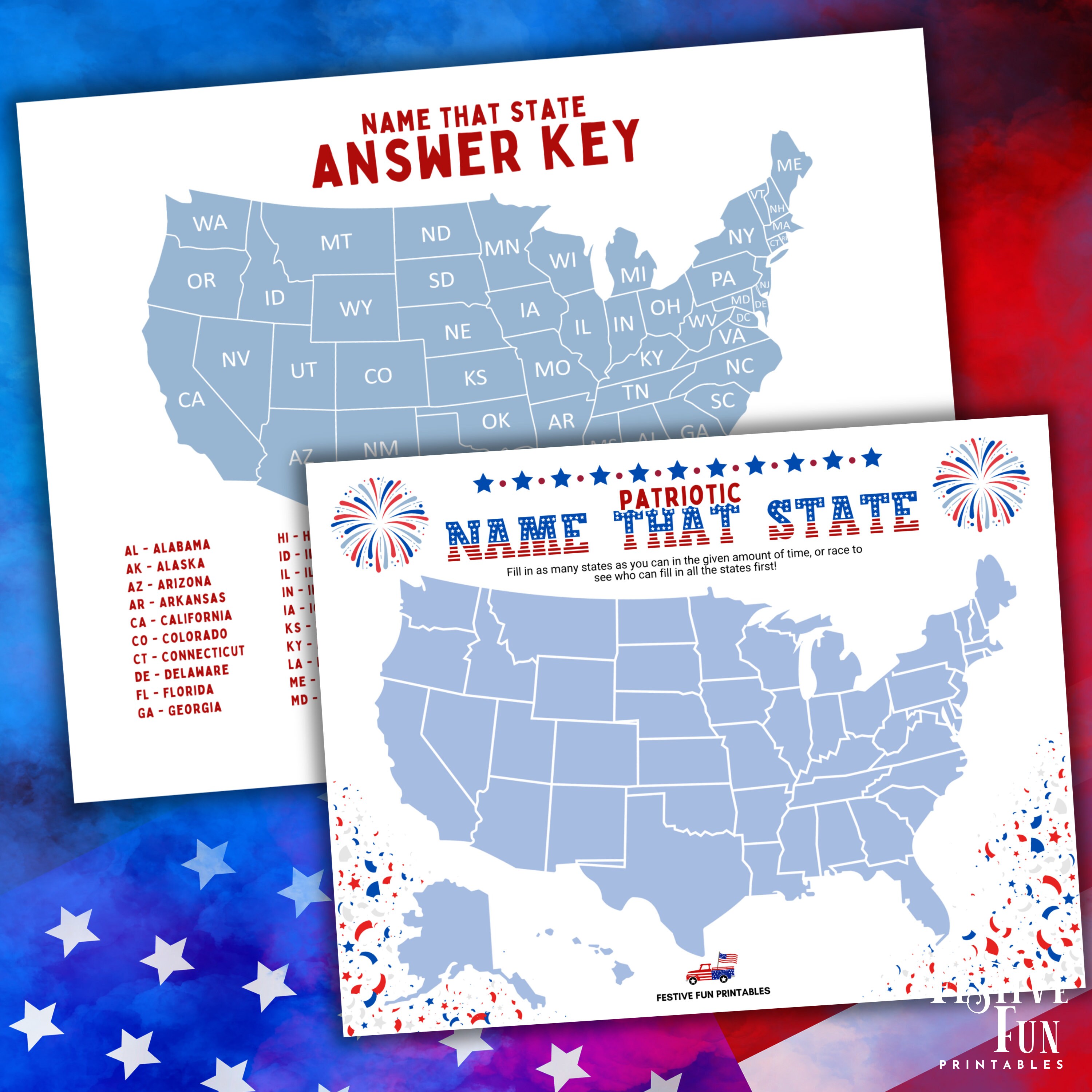 United States Map Geography Race, Fill in the Blank USA Game, Name 50 ...