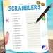 Summer Scrambled Words Printable Game, Vacation Word Game for Kids ...