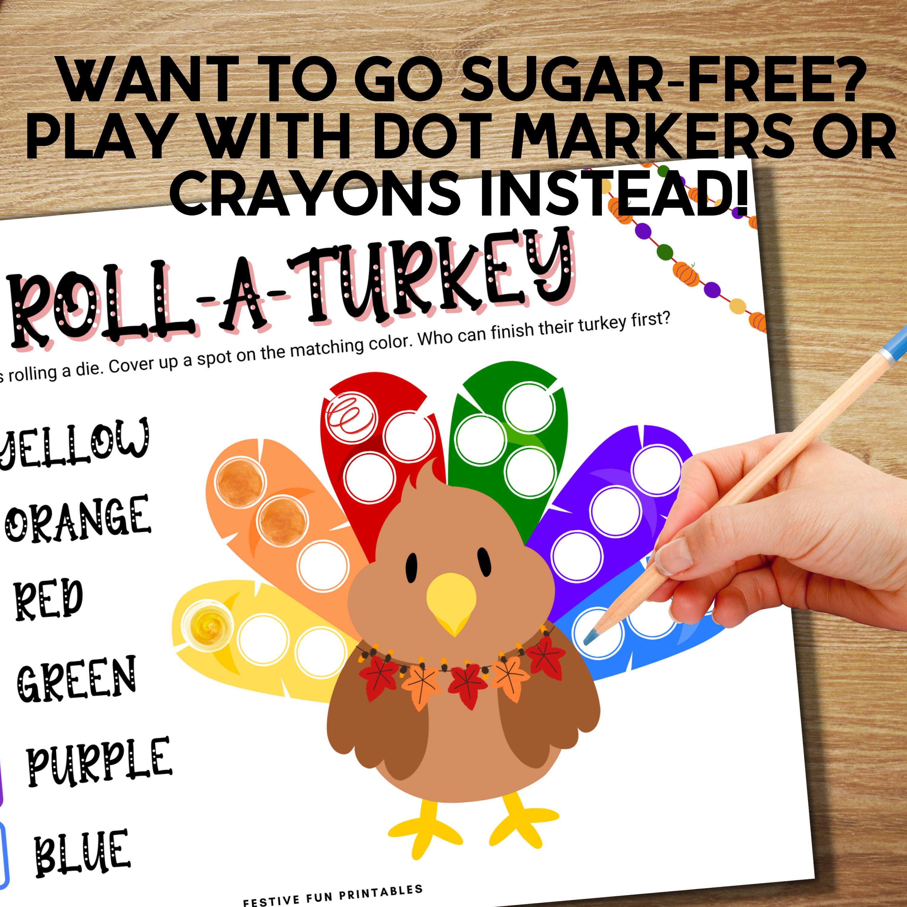 Roll A Turkey Candy Dice Game Printable, Easy Thanksgiving ...